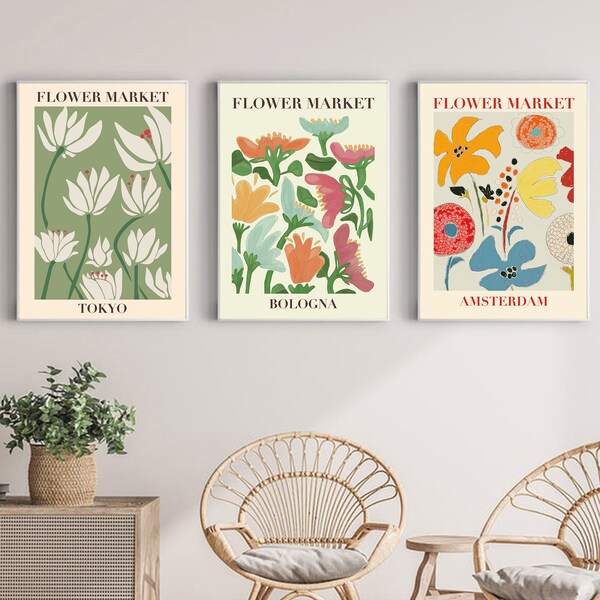 Flower Prints Set of 3 - Etsy