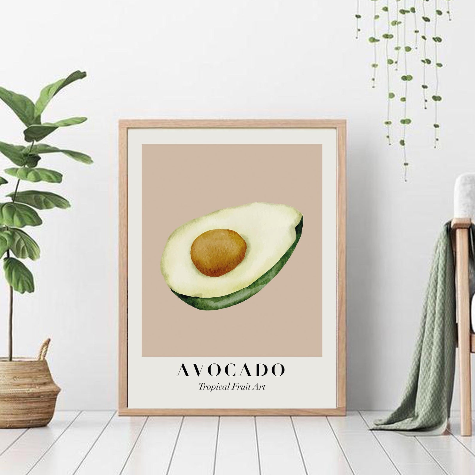 Avocado Print Avocado Poster Avocado Wall Art Tropical - Etsy