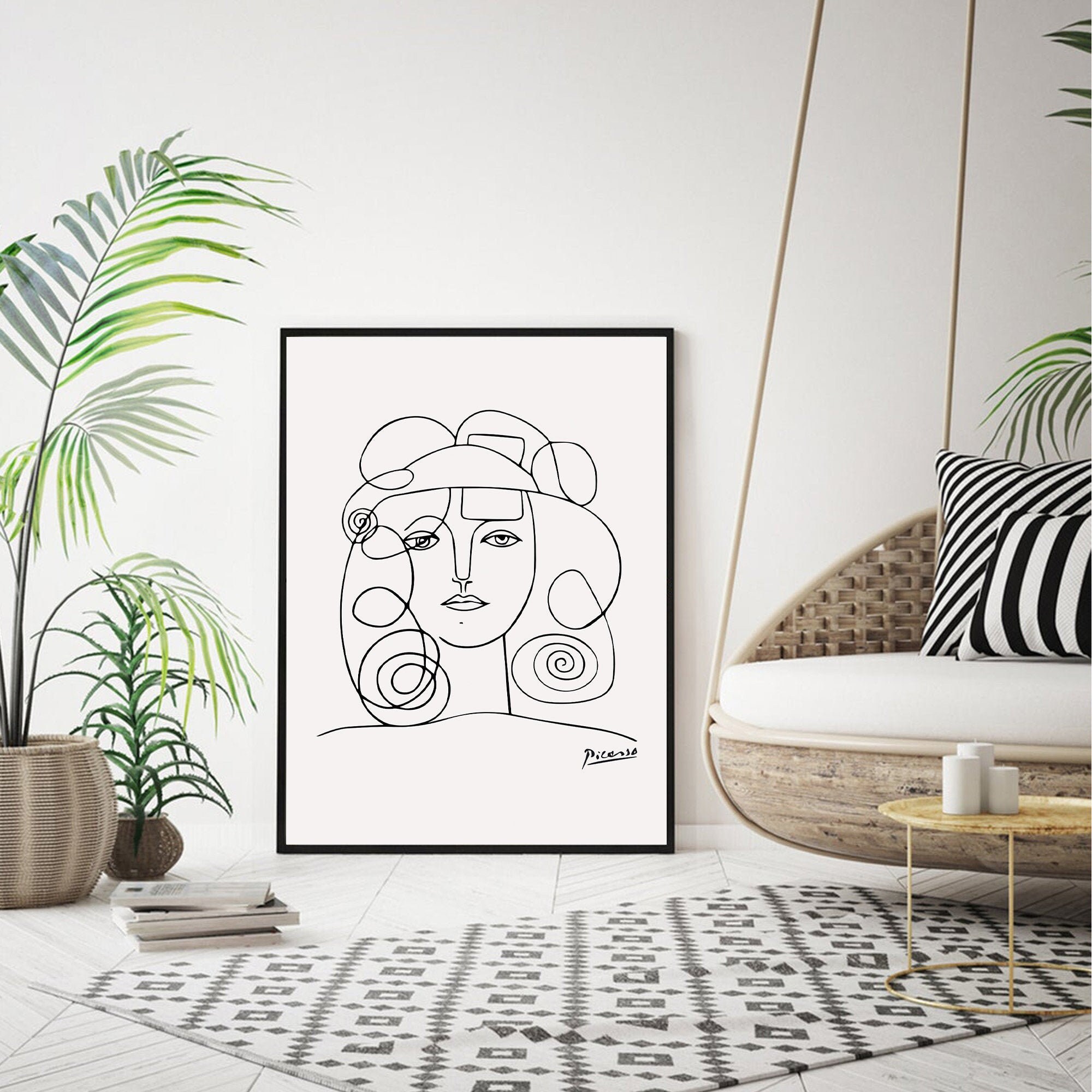 Picasso Art Print Picasso Woman Face Print Modern Minimal | Etsy