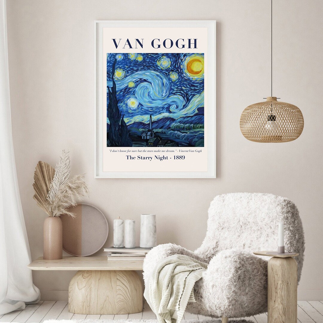 Van Gogh Print, Van Gogh the Starry Night Poster, Van Gogh Landscape ...