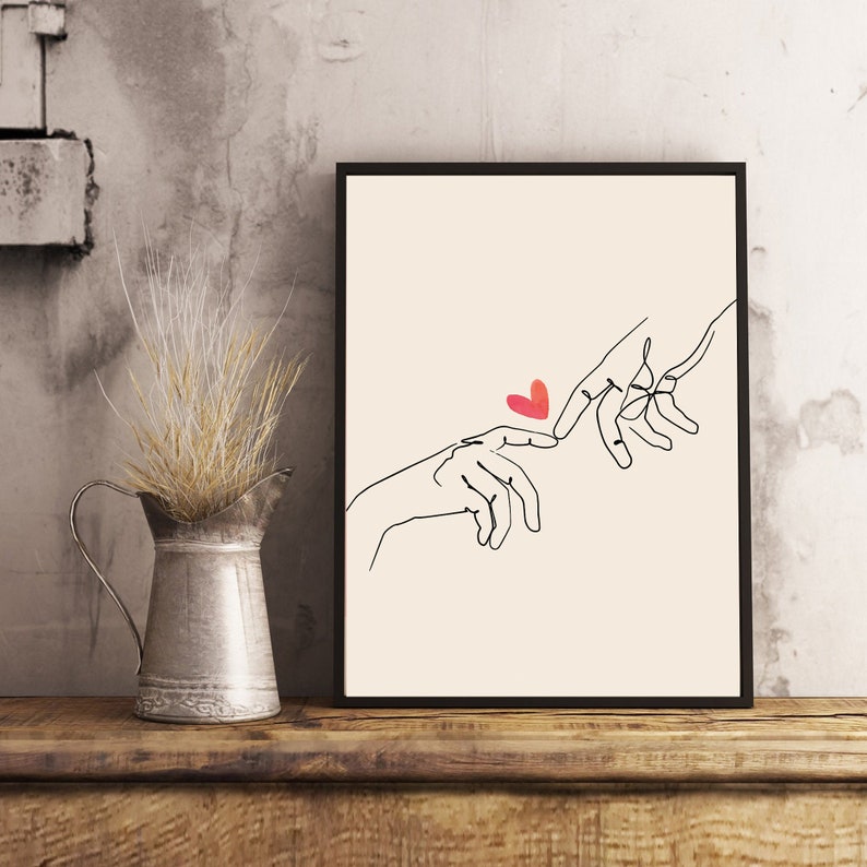 Hand Line Art Line Art Print Line Drawing Poster Holding - Etsy