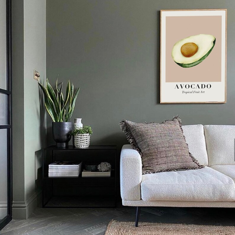 Avocado Print Avocado Poster Avocado Wall Art Tropical - Etsy