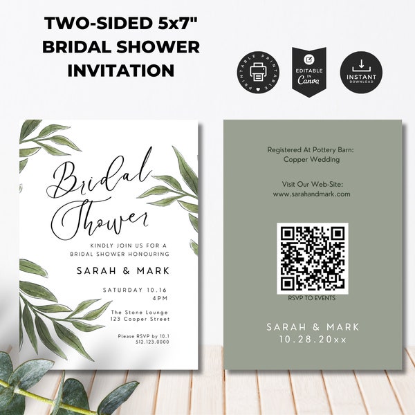 Bridal Shower Invitation With Qr Code - Etsy
