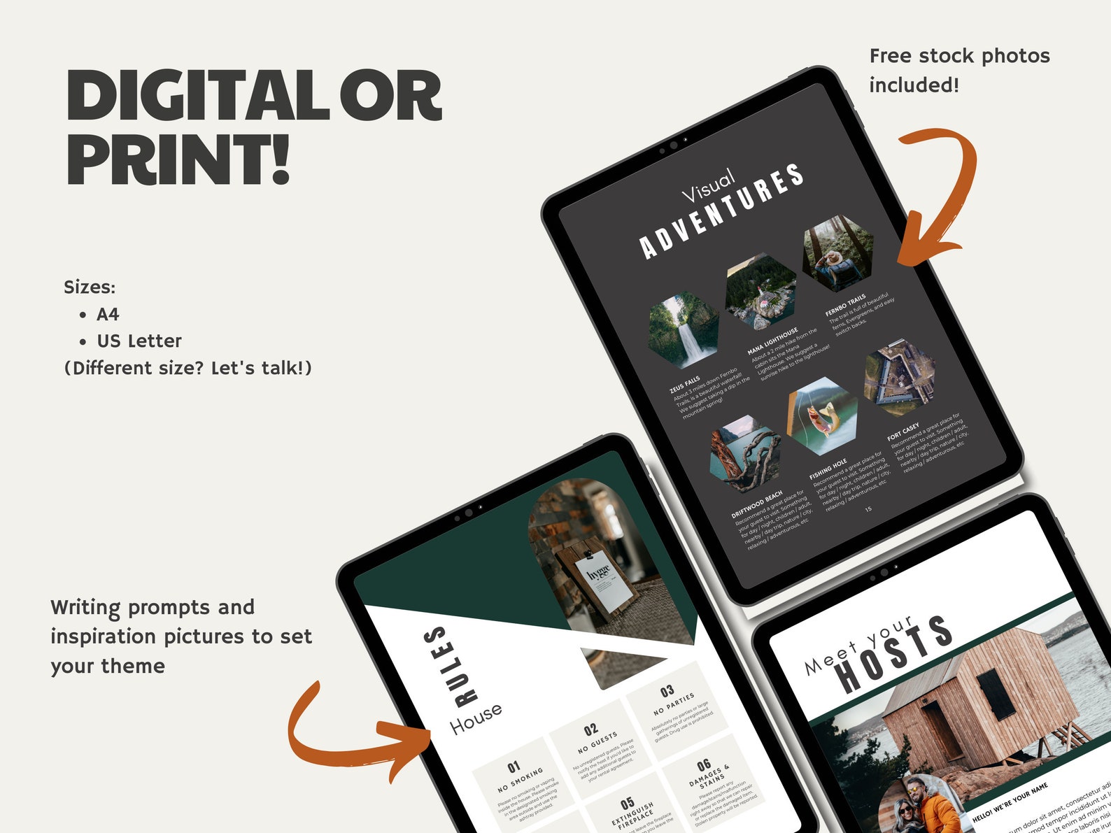 Airbnb Welcome Book Template Cabin, VRBO Welcome Book for Canva ...