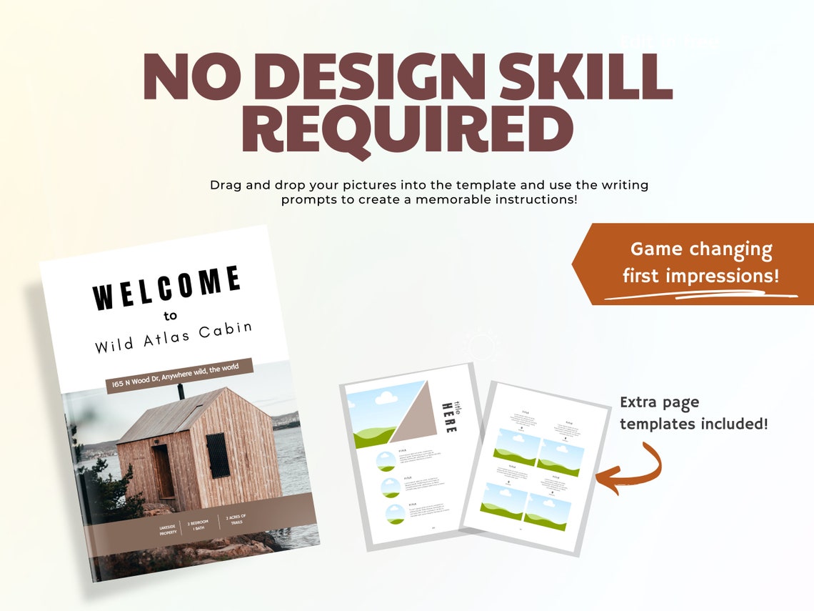 Airbnb Welcome Book Template Cabin, VRBO Welcome Book for Canva ...