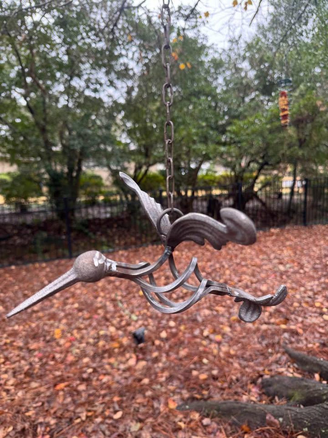 Yard Art, Cast Iron, Hummingbird, Hanging Decor, Outdoor Decor, Birds ...