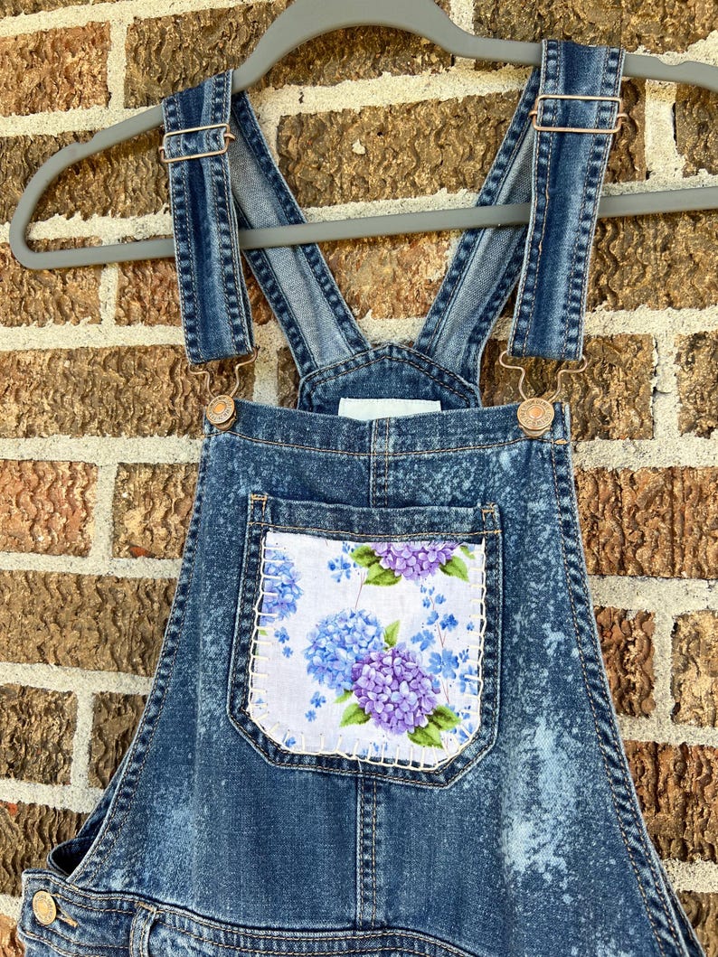 Forever 21 US 26 Hand Embroidered / Bleached/ Patchwork Overalls - Etsy