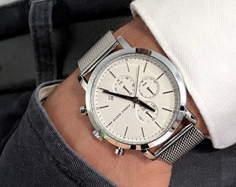 Silver Watches Men - Etsy