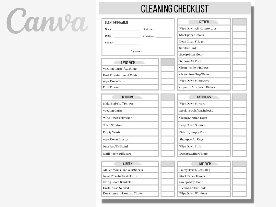 Airbnb Cleaning Checklist Airbnb Housekeeping List Airbnb Etsy