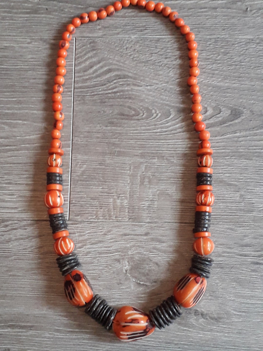 Hand Made Peruvian Tagua Nut and Coconut Disc Chunky Necklace - Etsy