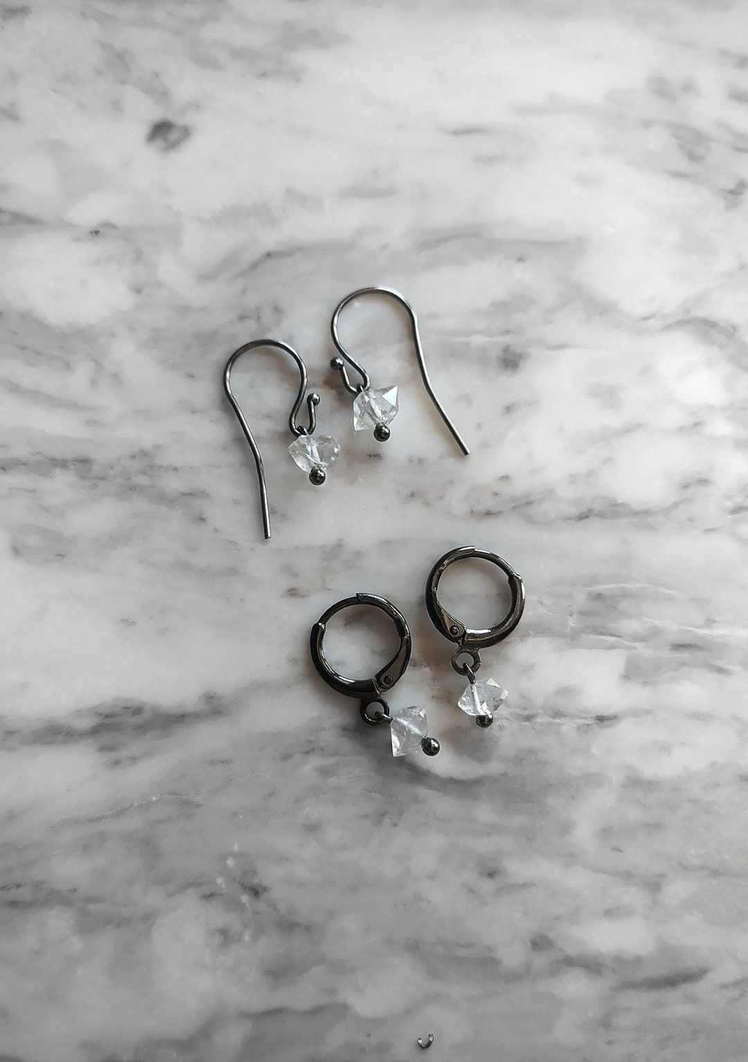Selena / Gothic Witchy Earrings / Raw Herkimer Diamond Earrings ...