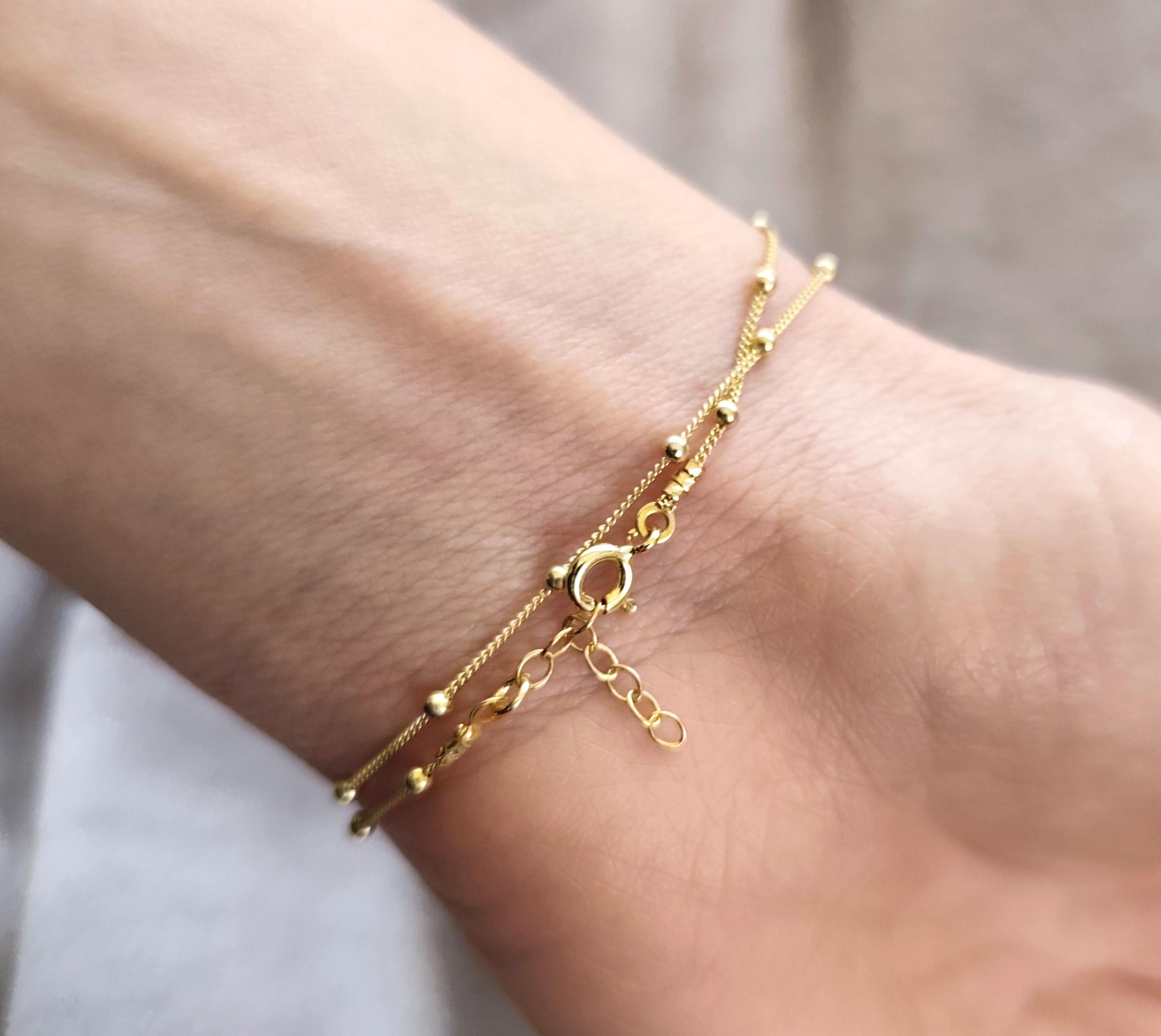 Andalusite Gemstone Bracelet: 14K Gold Vermeil, Minimalist Wrap - Etsy