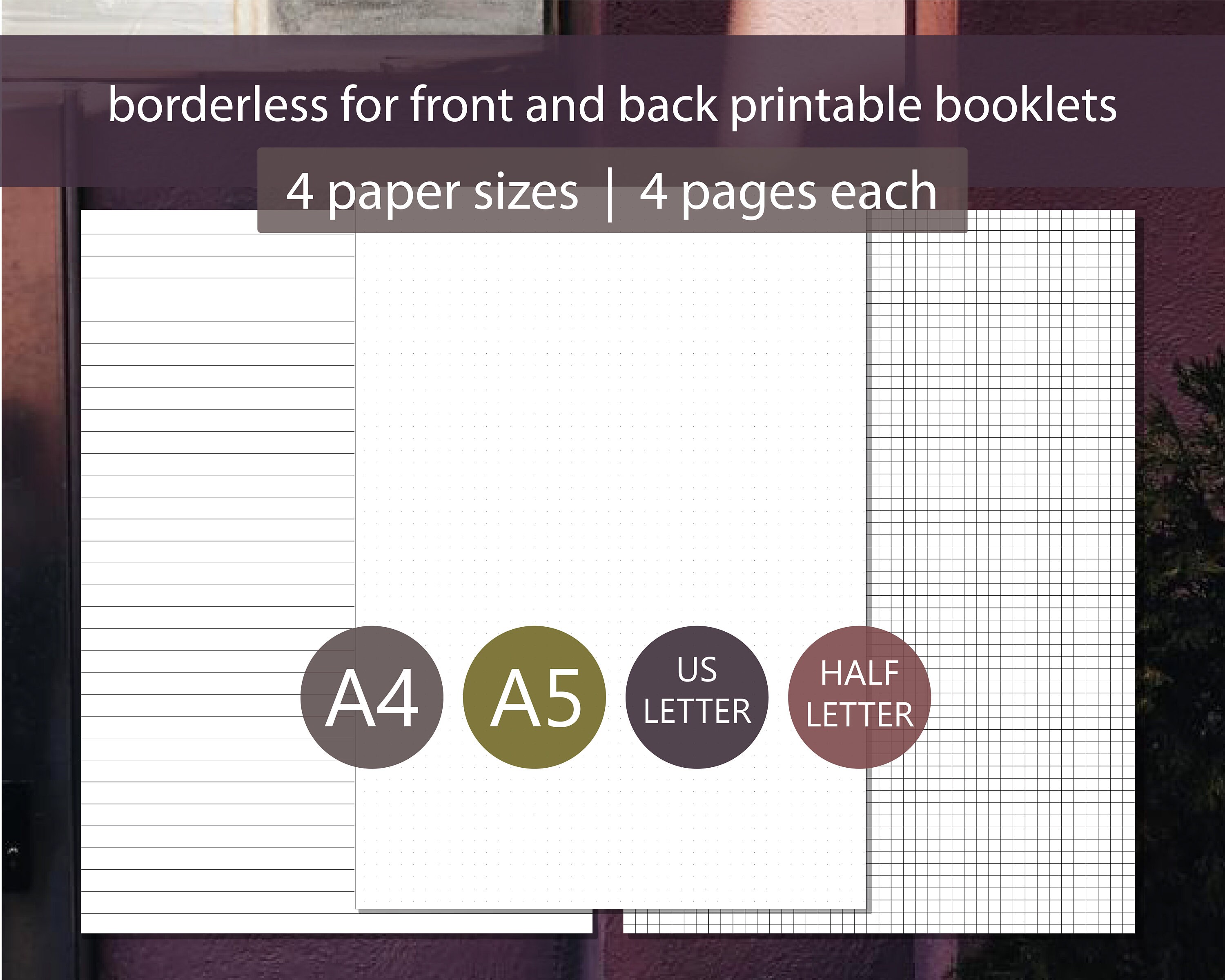 BASIC PAGES lined dot paper square grid printable | Etsy
