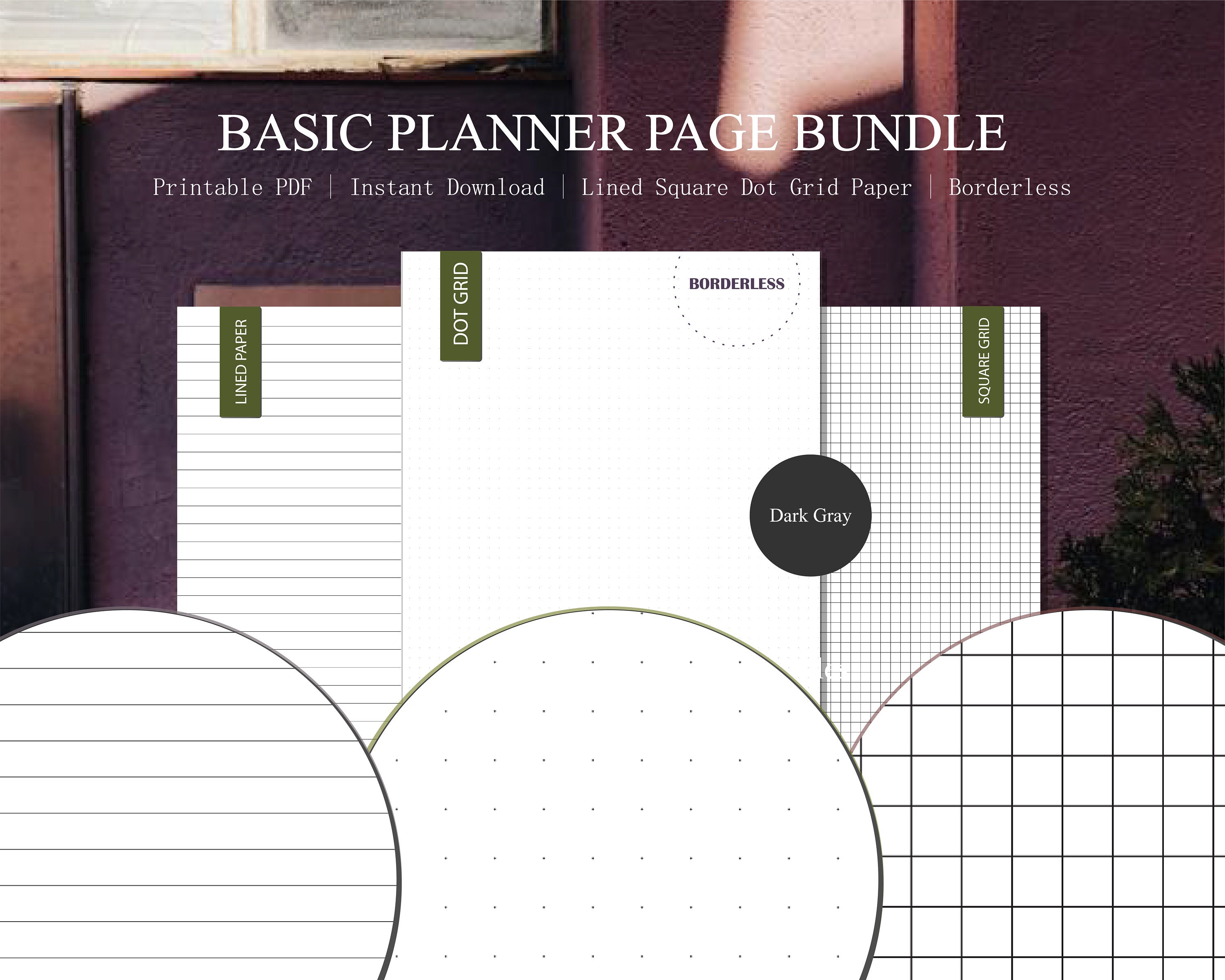 Lined Square Dot Grid Paper Printable Stationery as - Etsy