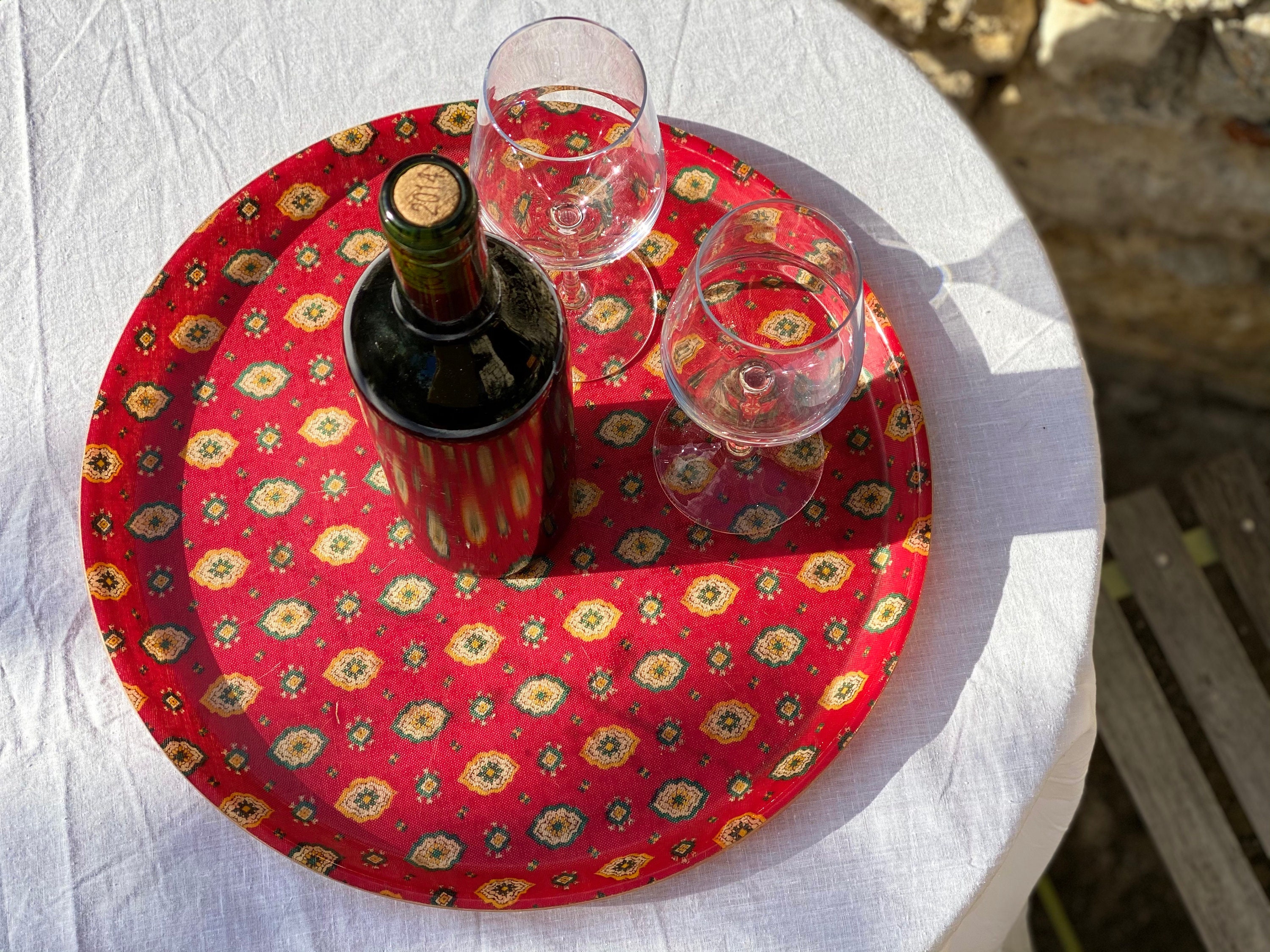 Vintage Fiberglass Serving Tray, Red From the 70's - Etsy