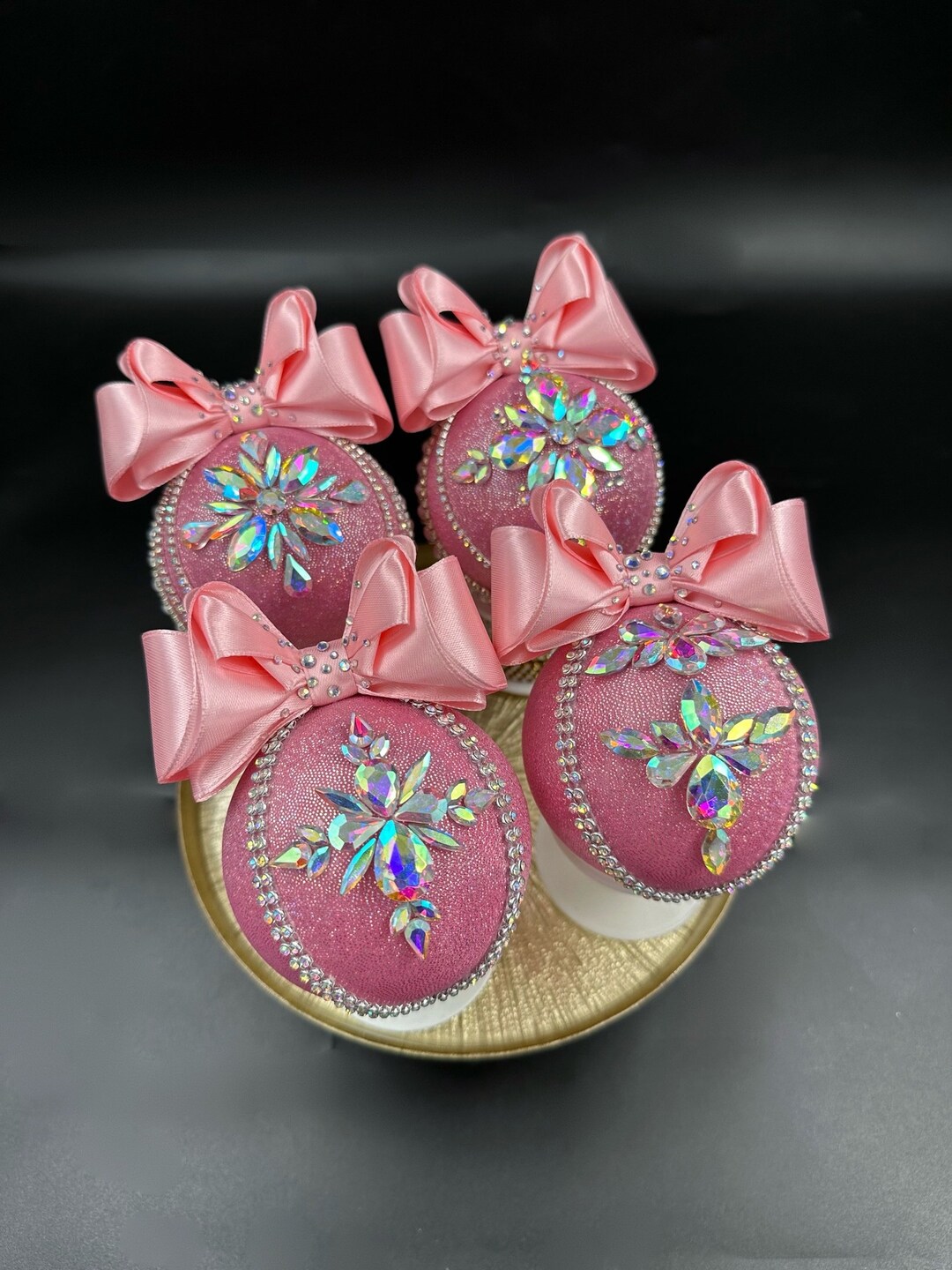 Barbie Pink Christmas Ornaments With Rhinestones,vivid Pink With ...