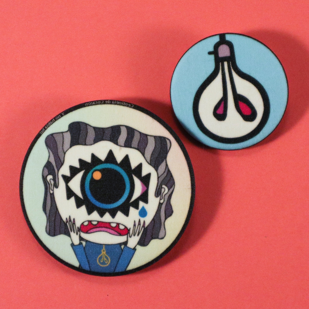 The Scream Fabric Pin Back Button Combo - Etsy