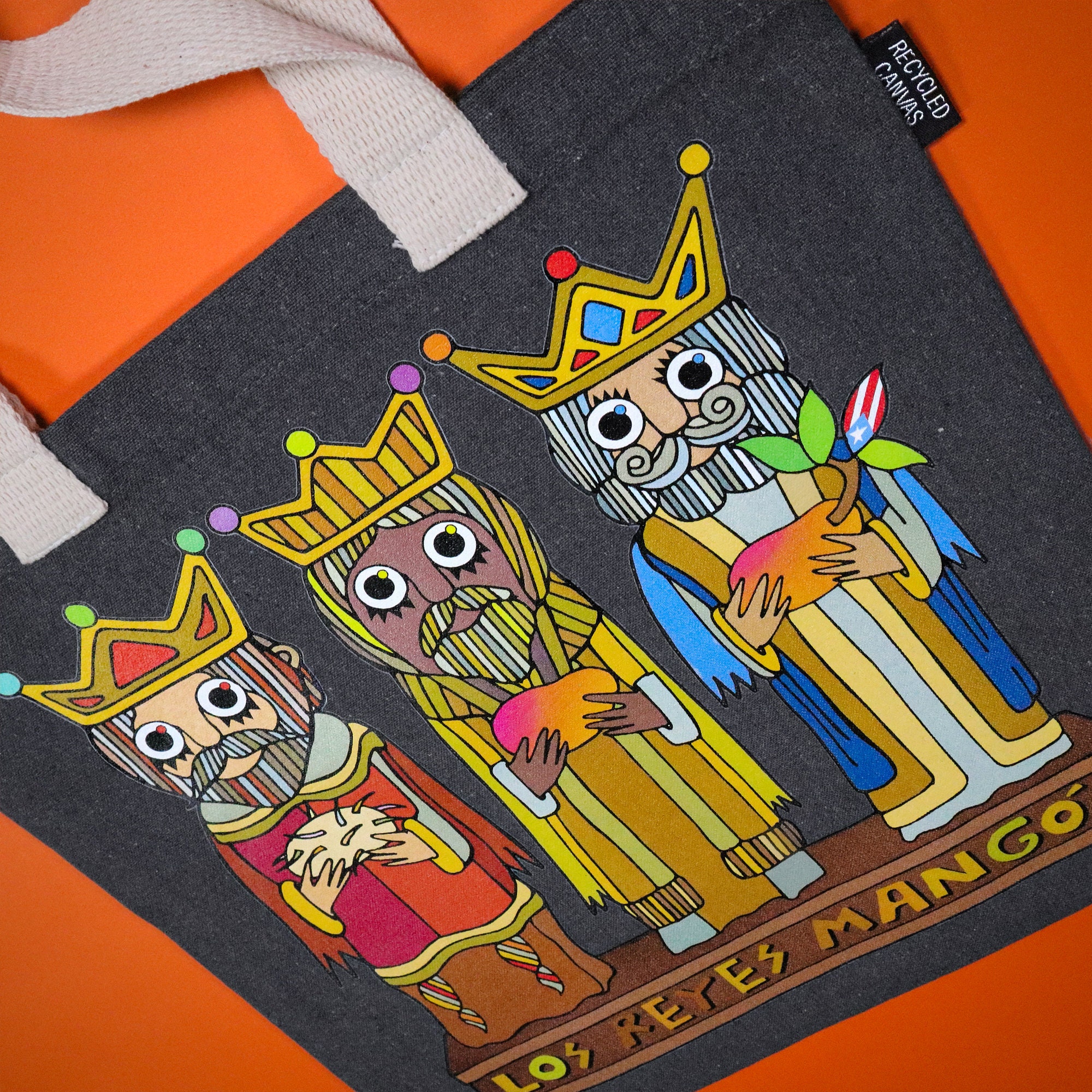 Los Reyes Mango Recycle Dark Canvas Tote Bag - Etsy