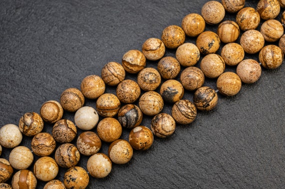 4 Sizes Natural Sand Picture Jasper Beads 4 Mm 6mm 8 Mm 10 | Etsy