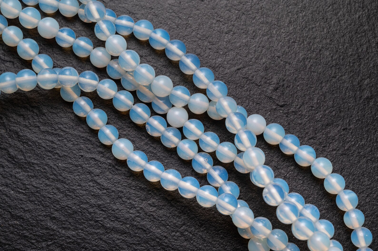 3 Sizes - Manmade Opal Opalite Milky Glass Round Beads 4 Mm 6 Mm 8 Mm ...