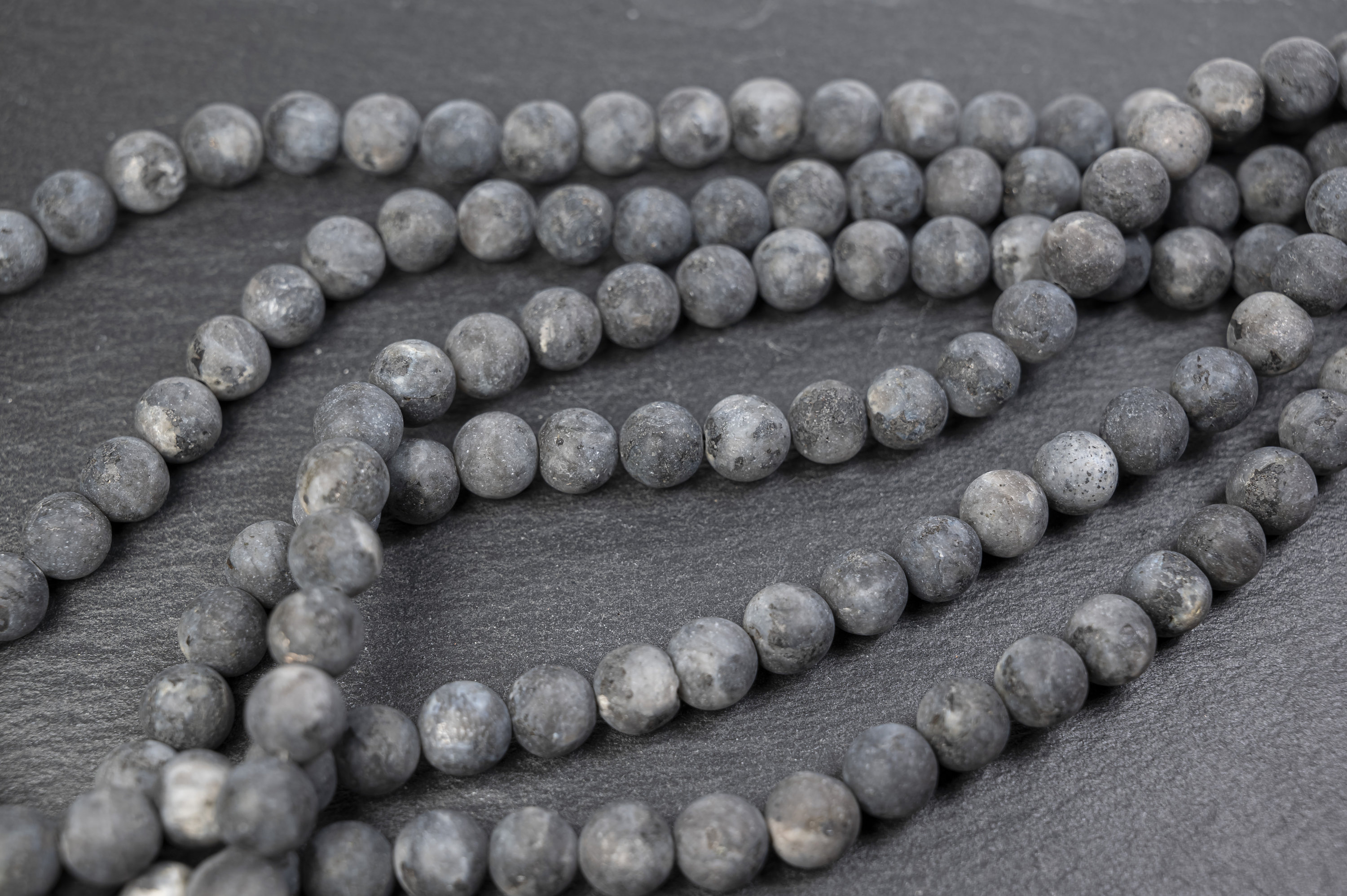 4 Sizes - Natural Frosted Larvikite Beads, Norwegian Matte Labradorite ...
