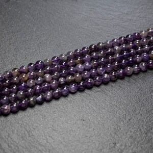 4 Sizes - Natural Amethyst Round Beads, 4mm 6mm 8mm 10mm Gemstone Beads ...