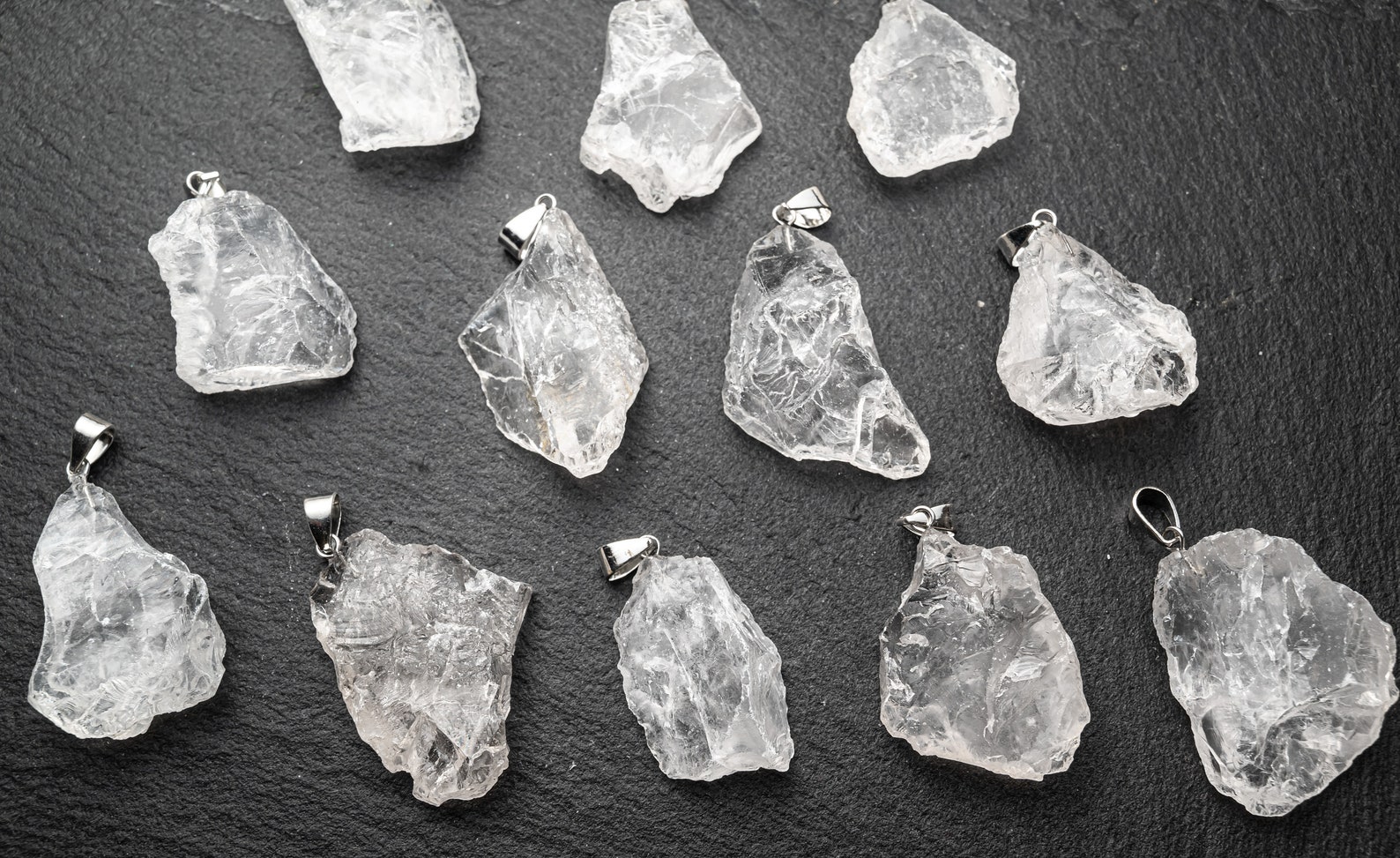 Raw White Quartz Crystal Pendant EU Freeform Pendant With Raw - Etsy