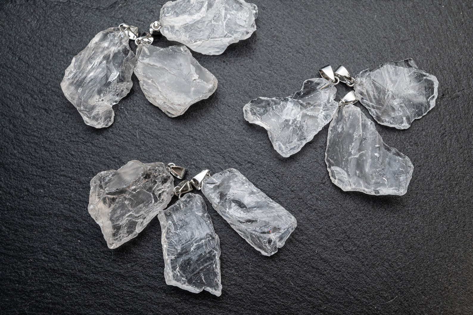 Raw White Quartz Crystal Pendant EU Freeform Pendant With Raw - Etsy