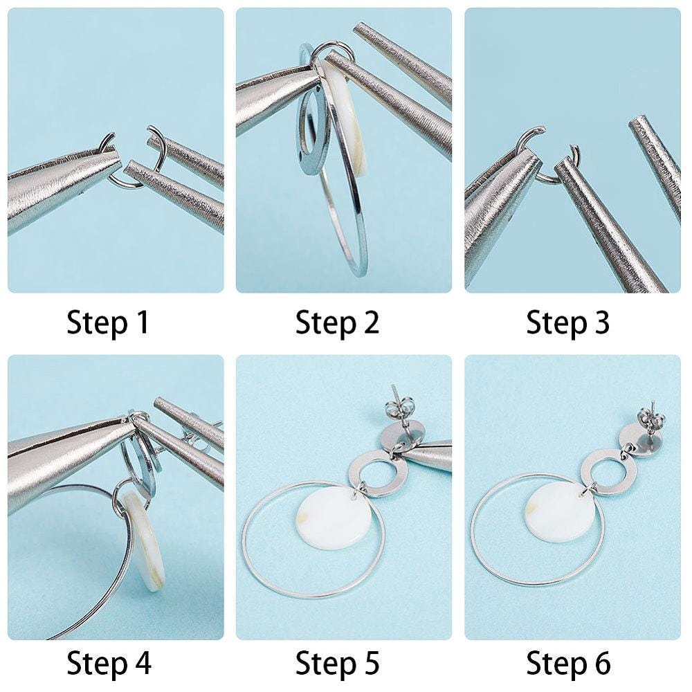 DIY Earring Jewelry Kit, 10 Pairs Shell Geometric Dangle Earring Kit ...