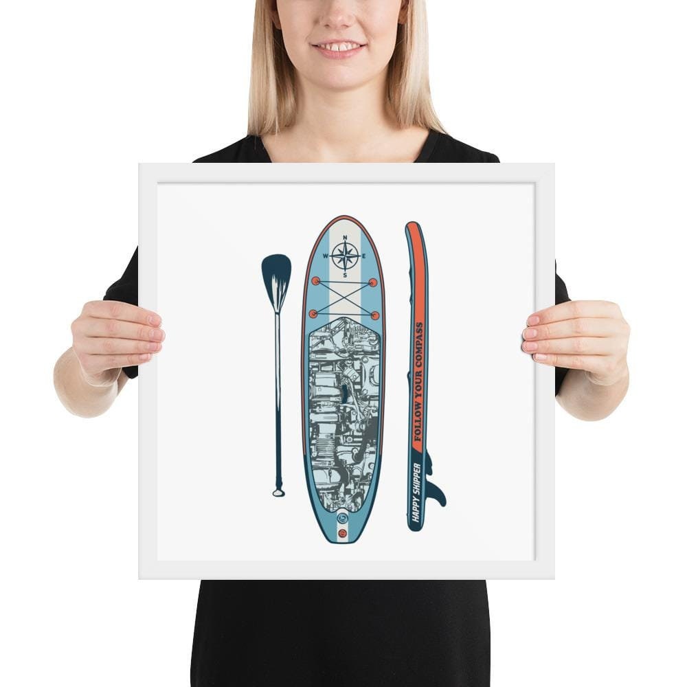 Classic Paddleboard Design Framed Poster - Etsy