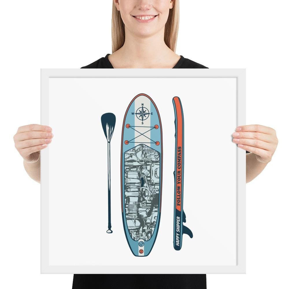 Classic Paddleboard Design Framed Poster - Etsy