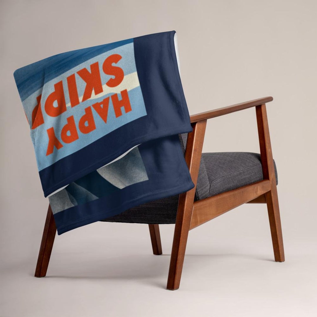 Happy Skipper Navy Motor Launch™ Throw Blanket - Etsy