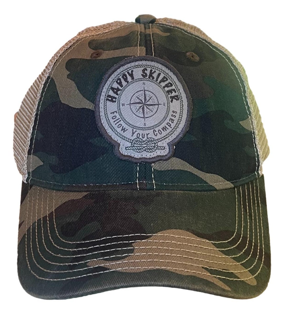 The Happy Skipper Classic Logo Camo Trucker Hat - Etsy