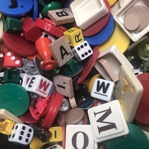 Vintage Game Piece Lot 100+ Pieces | Mixed Media Art Supplies, Craft ...