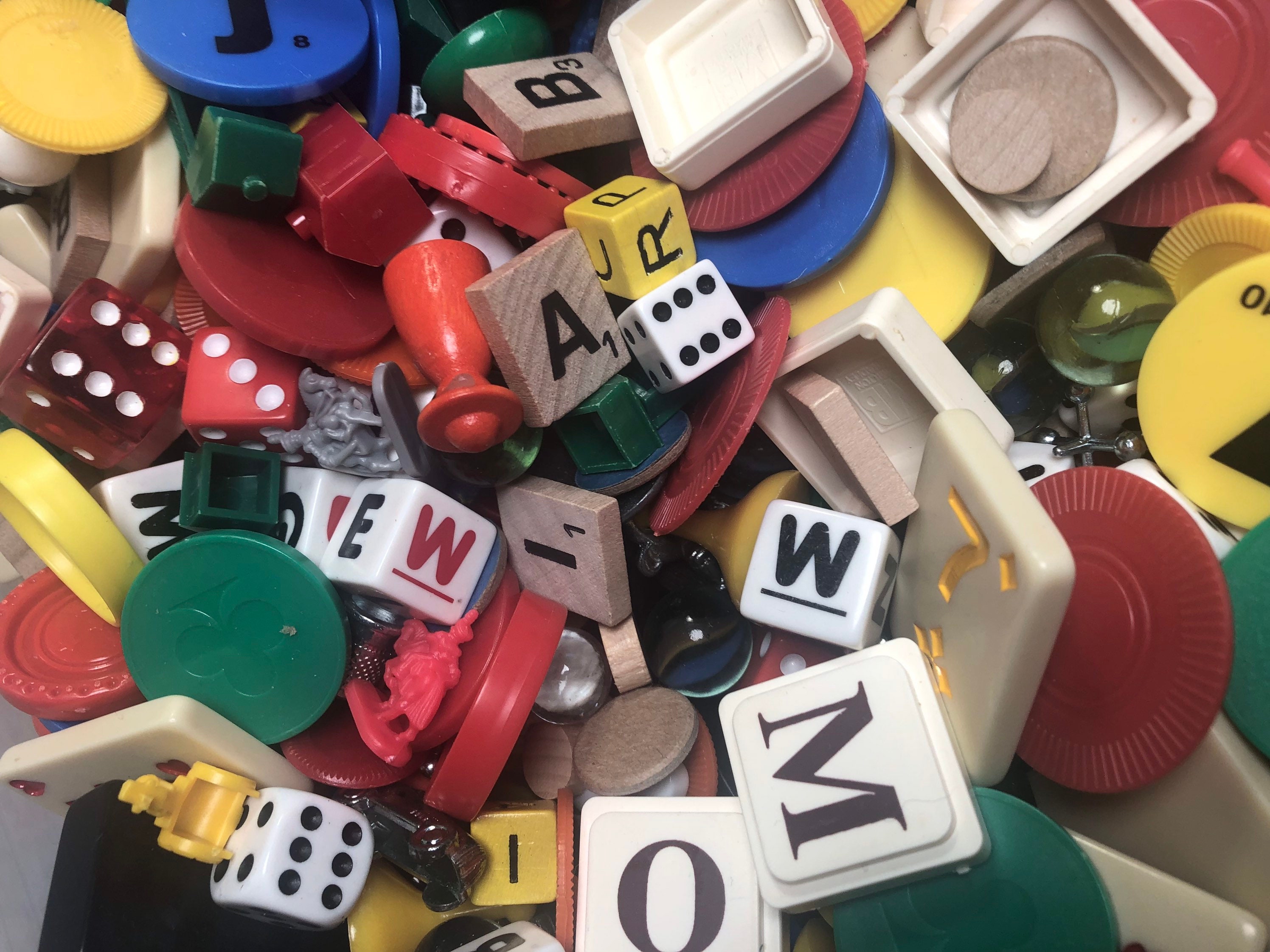 Vintage Game Piece Lot 100+ Pieces | Mixed Media Art Supplies, Craft ...