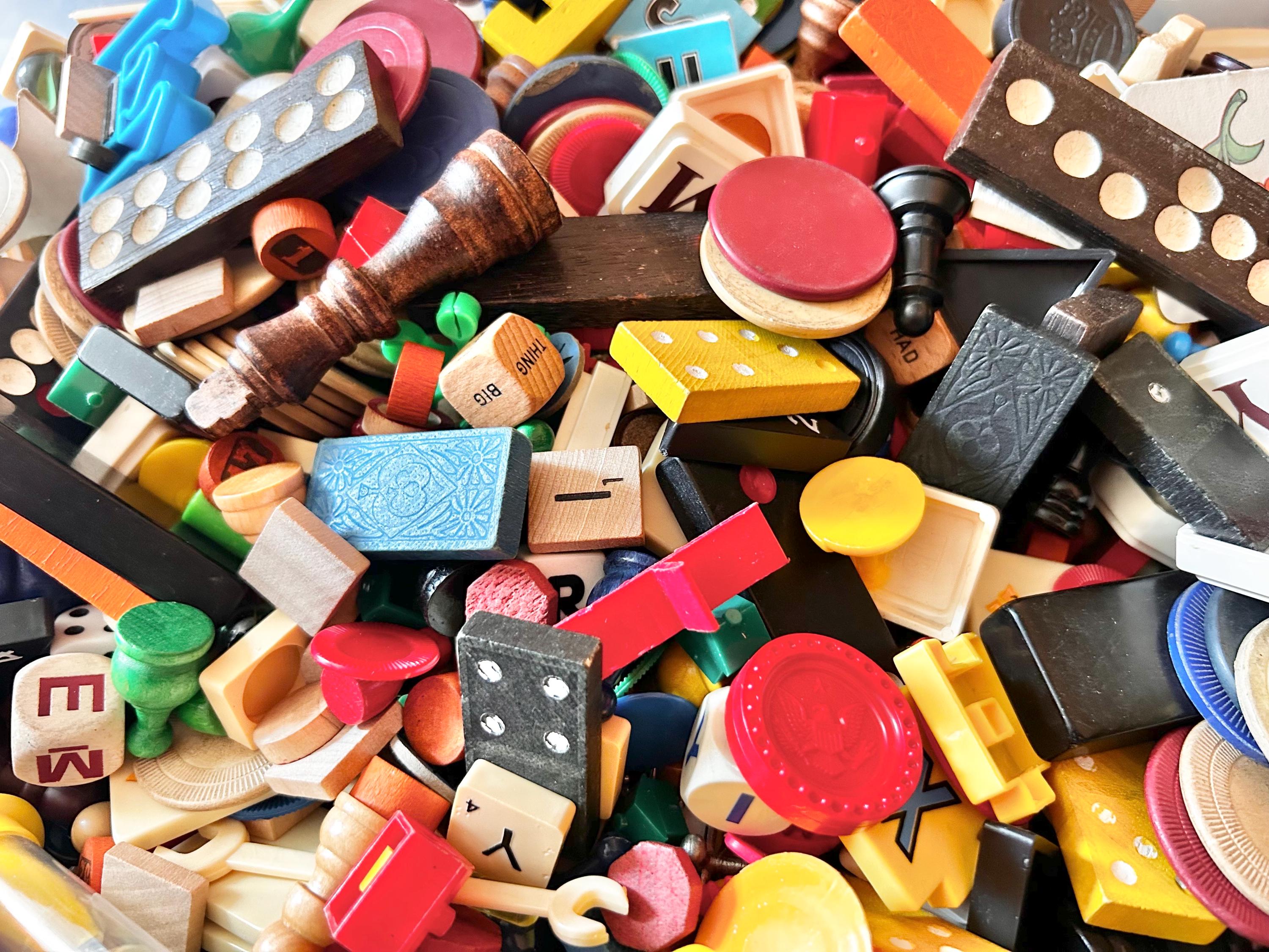 Vintage Game Piece Lot 100+ Pieces | Mixed Media Art Supplies, Craft ...