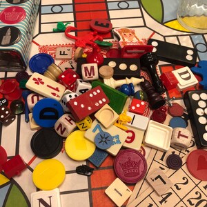 Vintage Game Piece Lot 100+ Pieces | Mixed Media Art Supplies, Craft ...