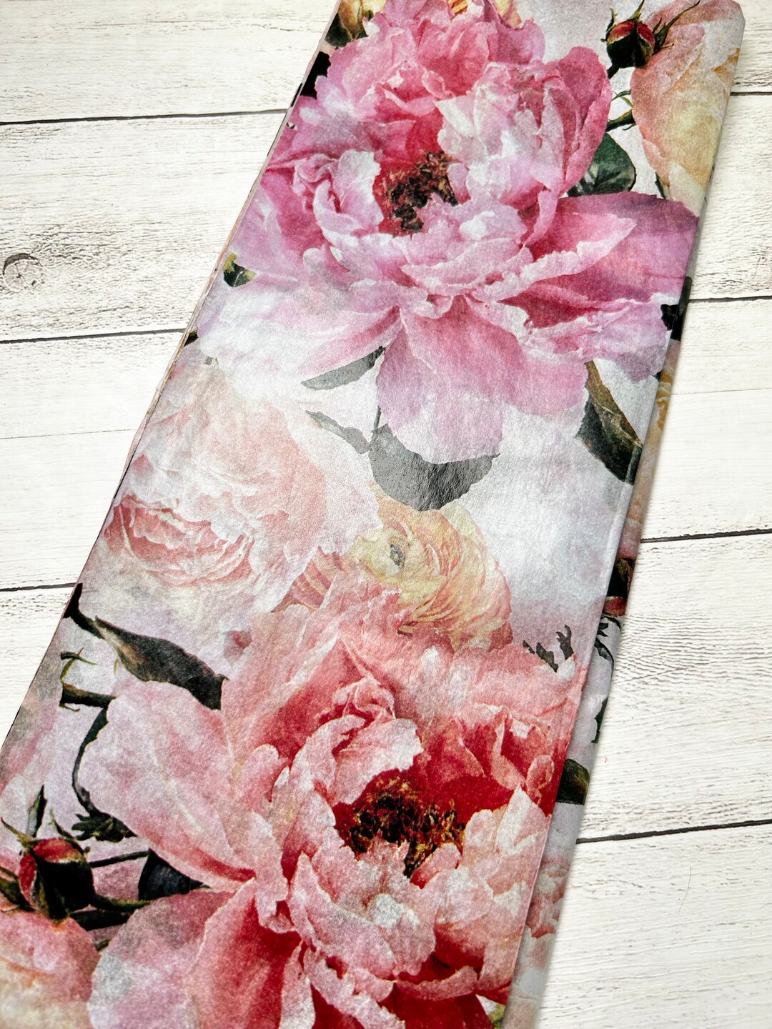 Two (2) Sheets of Beautiful Cabbage Roses Tissue Paper for Decoupage ...