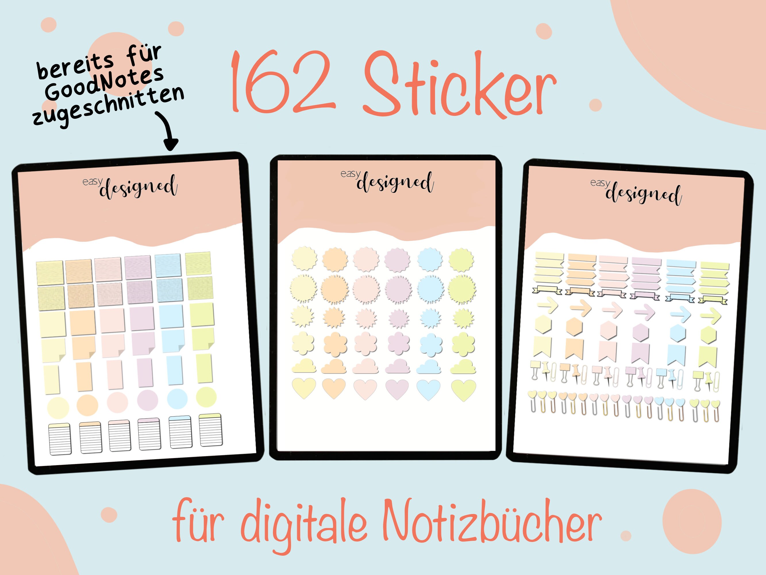 GoodNotes Sticker Haftnotizen digitale Aufkleber Sticky | Etsy