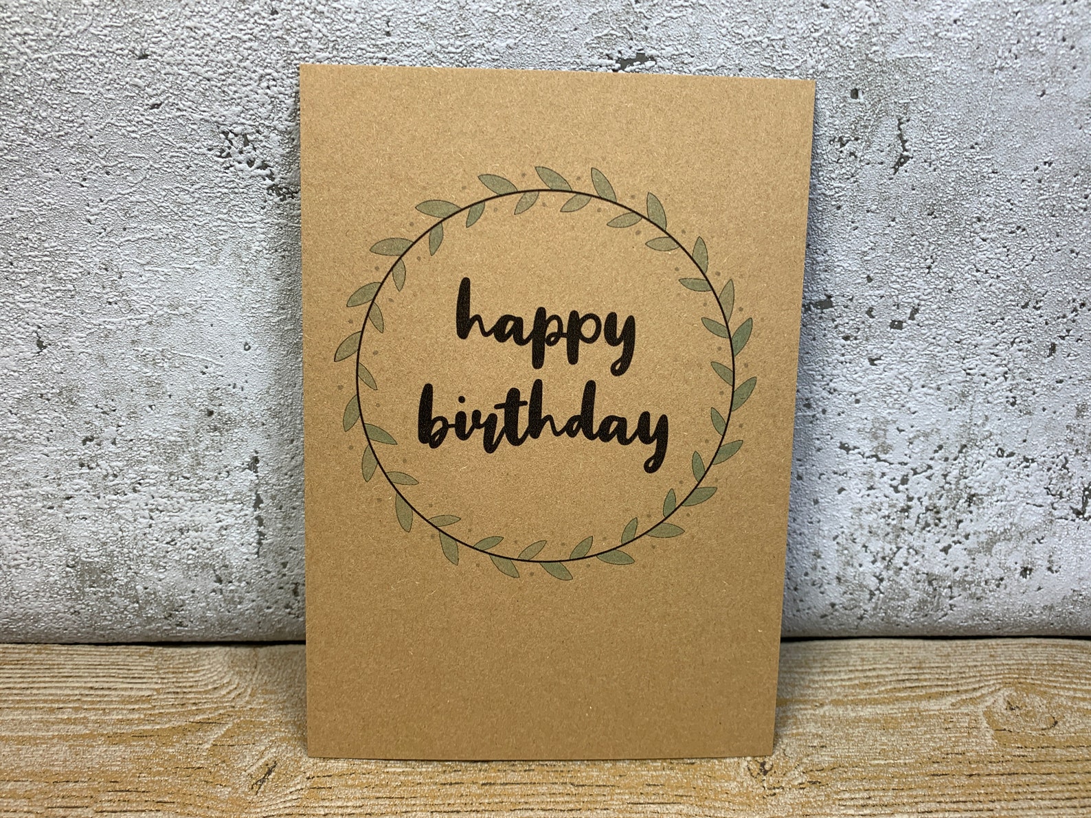 Nachhaltige Postkarte aus Kraftpapier zum Geburtstag | Etsy