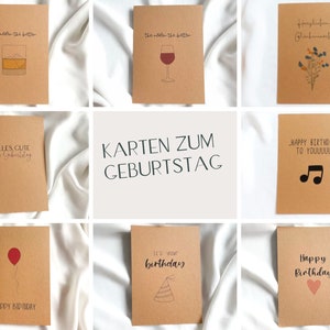 Nachhaltige Postkarte aus Kraftpapier zum Geburtstag, Geschenk ...