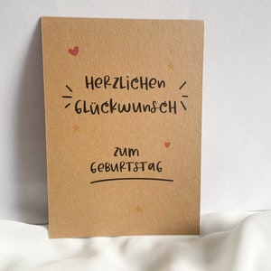 Nachhaltige Postkarte aus Kraftpapier zum Geburtstag, Geschenk ...