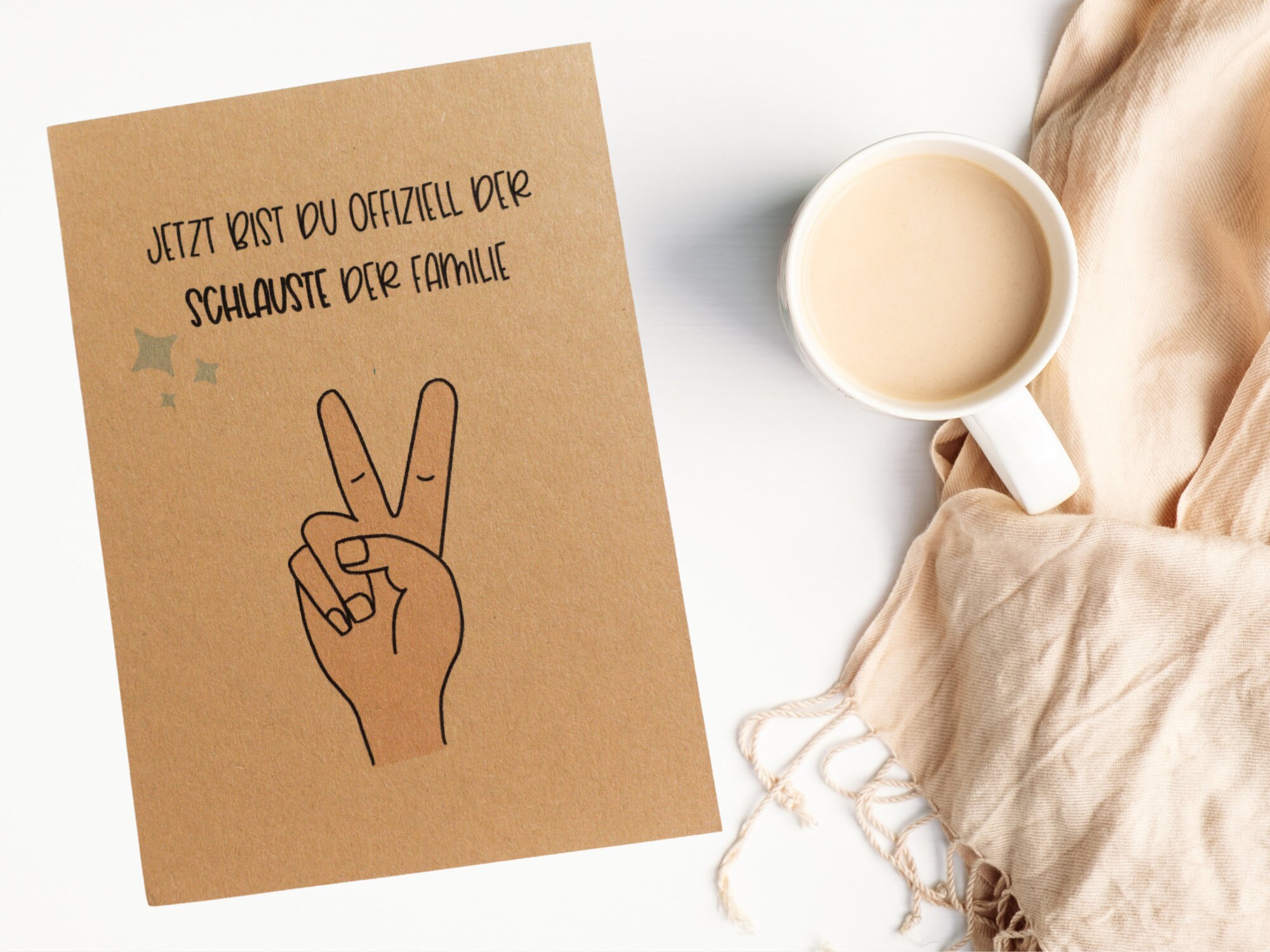 Nachhaltige Postkarte aus Kraftpapier Geschenk zum Abschluss | Etsy