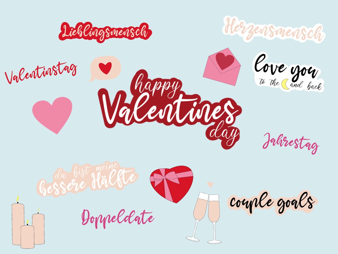 Instagram Story Stickers Valentine's Day IG Story Elements and Gifs ...
