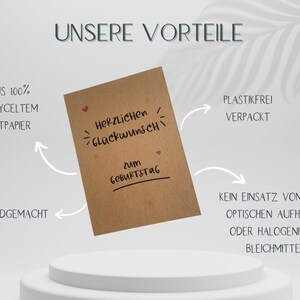 Nachhaltige Postkarte aus Kraftpapier zum Geburtstag, Geschenk ...
