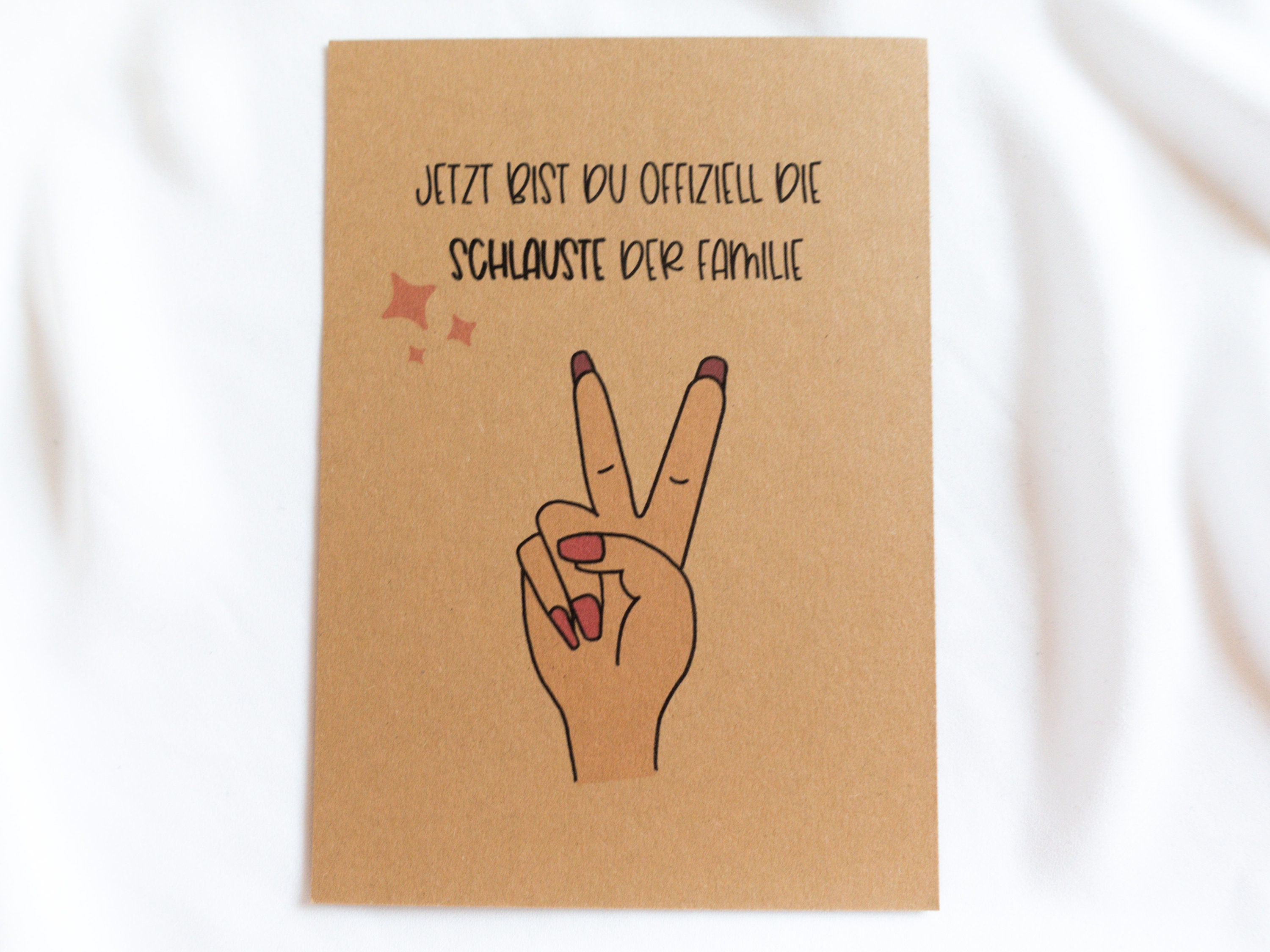 Nachhaltige Postkarte aus Kraftpapier Geschenk zum Abschluss | Etsy