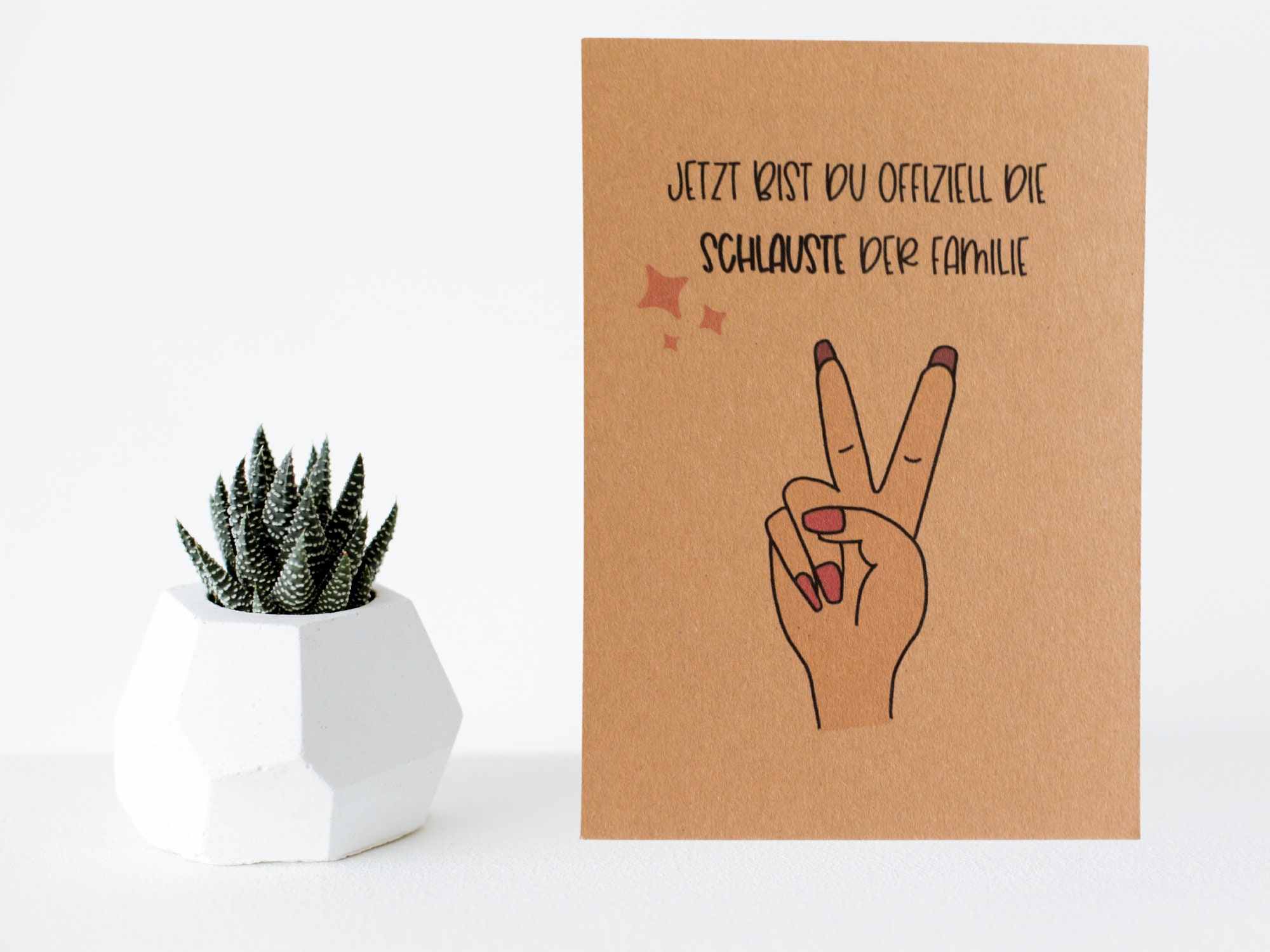 Nachhaltige Postkarte aus Kraftpapier Geschenk zum Abschluss | Etsy