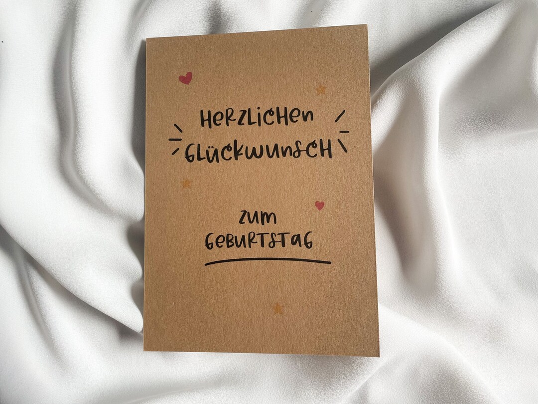 Nachhaltige Postkarte aus Kraftpapier zum Geburtstag, Geschenk ...