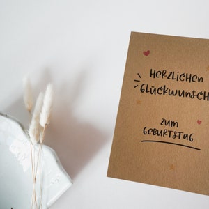 Nachhaltige Postkarte aus Kraftpapier zum Geburtstag, Geschenk ...