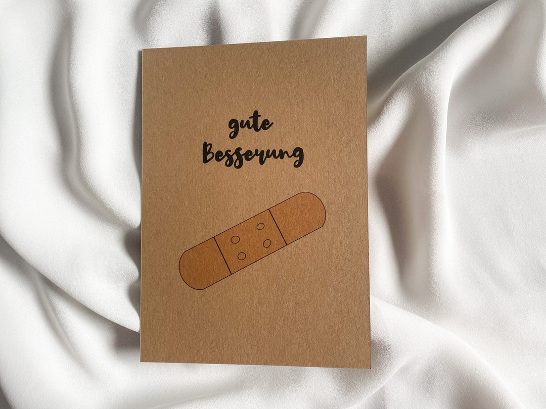 Sustainable Postcard Get Well Soon Made of Kraft Paper, Get Well Wishes ...